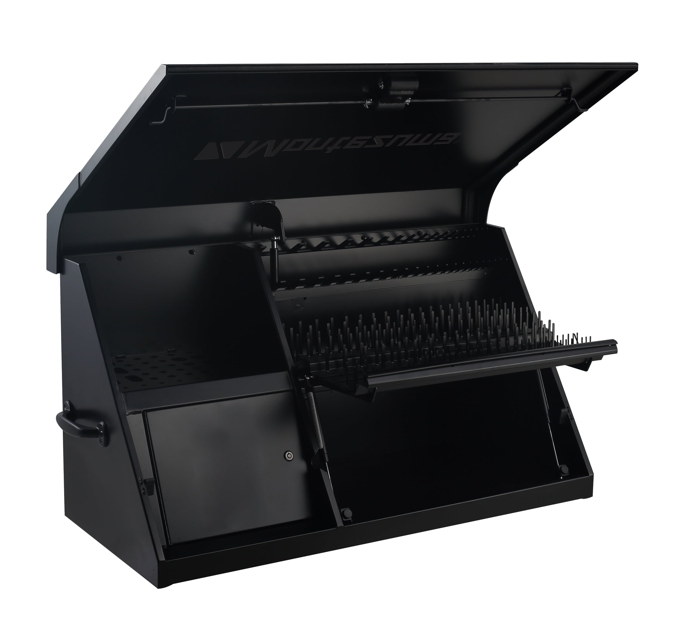 Montezuma 41" X 18" Steel Triangle Tool Box in Flat Black – The Garage ...